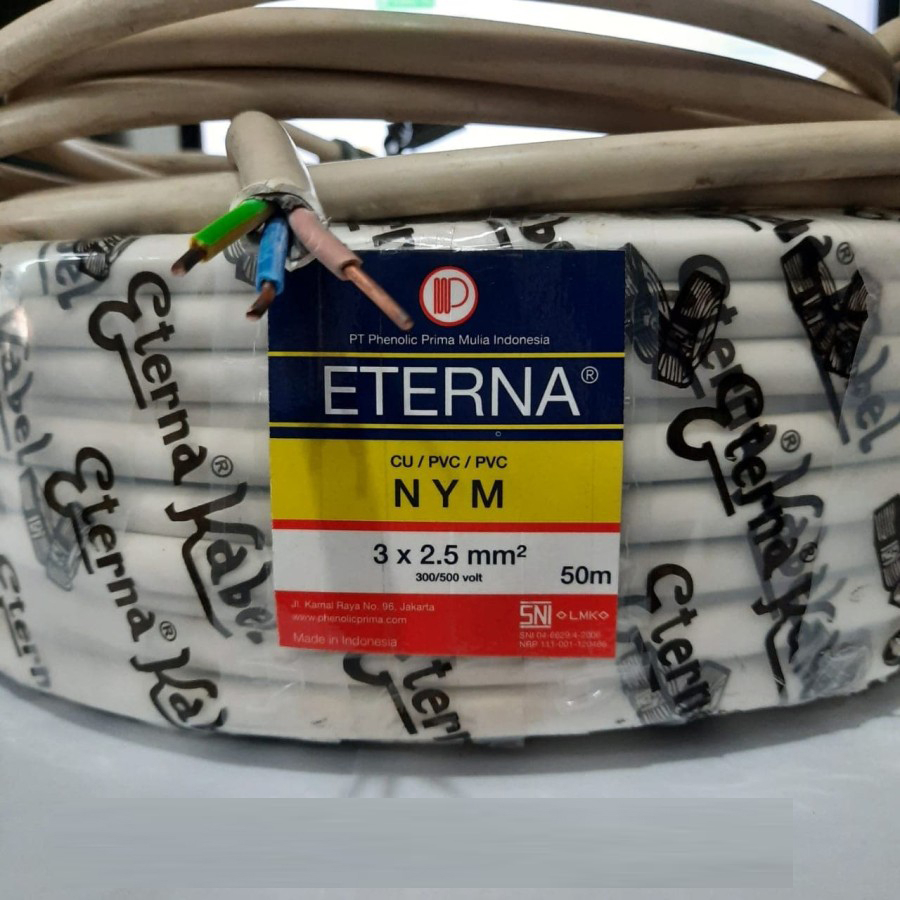 Jual KABEL ETERNA NYM 3 X 2.5 MM ISI 3 KAWAT TEMBAGA ( PER METER ...