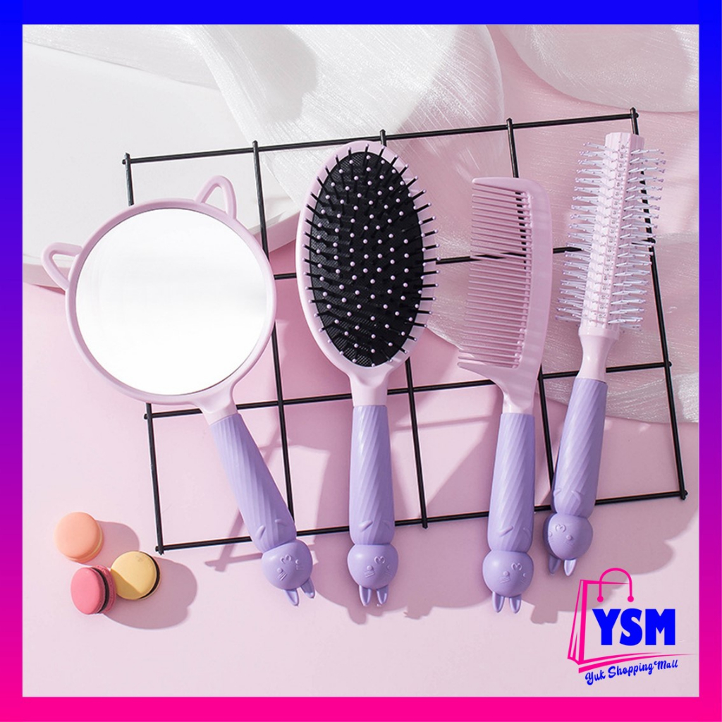 Jual YSM Sisir Roll Rambut Karakter Lucu Cermin Rias Makeup Portable ...