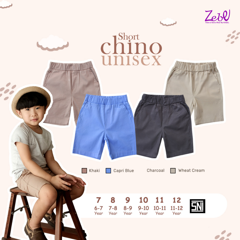 Jual KAZEL Jobel Zebe Chino Shorts Unisex Edition (1 Pcs) 6-11 Tahun | Shopee Indonesia