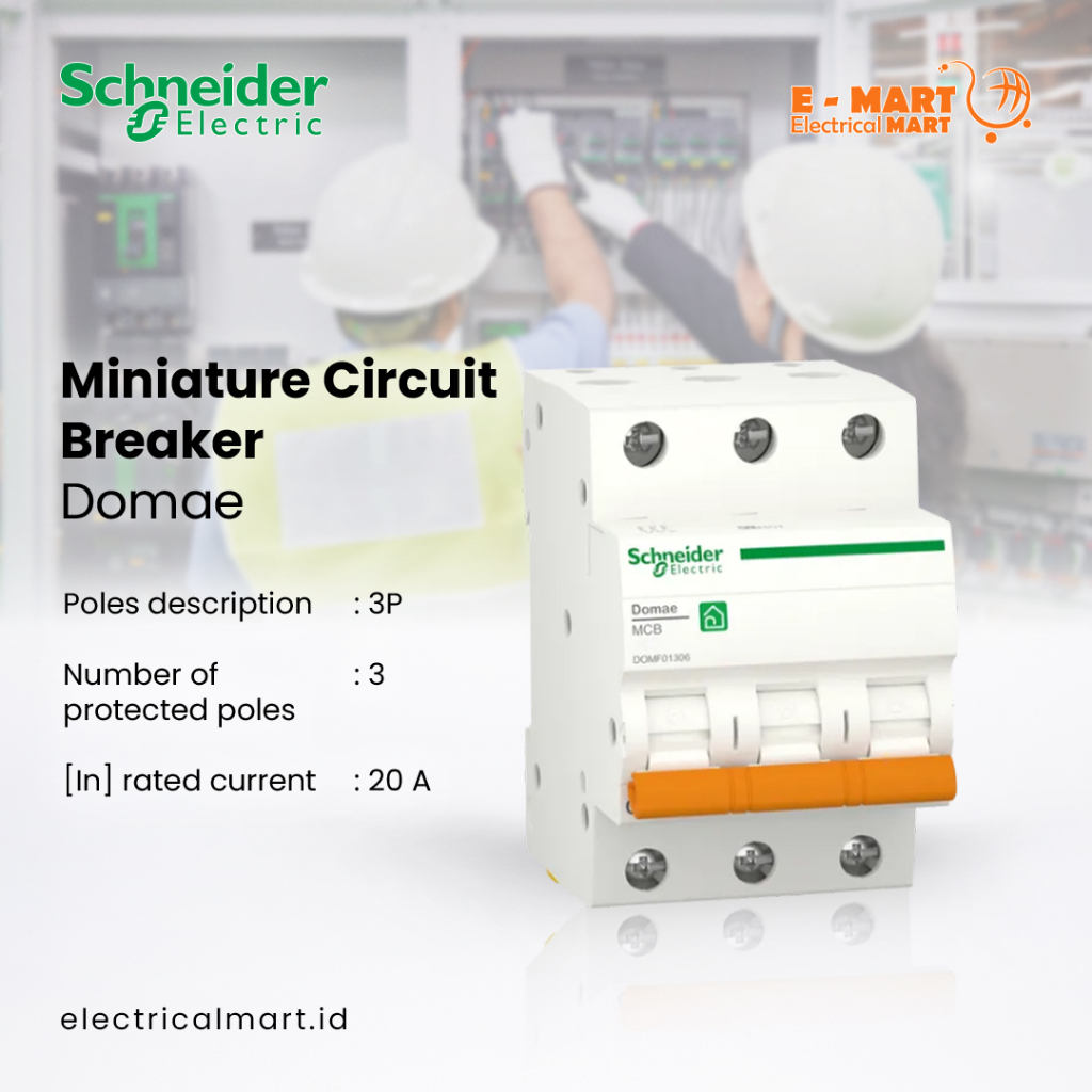 Jual Schneider Domae MCB 3Phase 6A 10A 16A 20A 25A 32A 40A 50A 63A 3 Fasa Phase | Shopee Indonesia