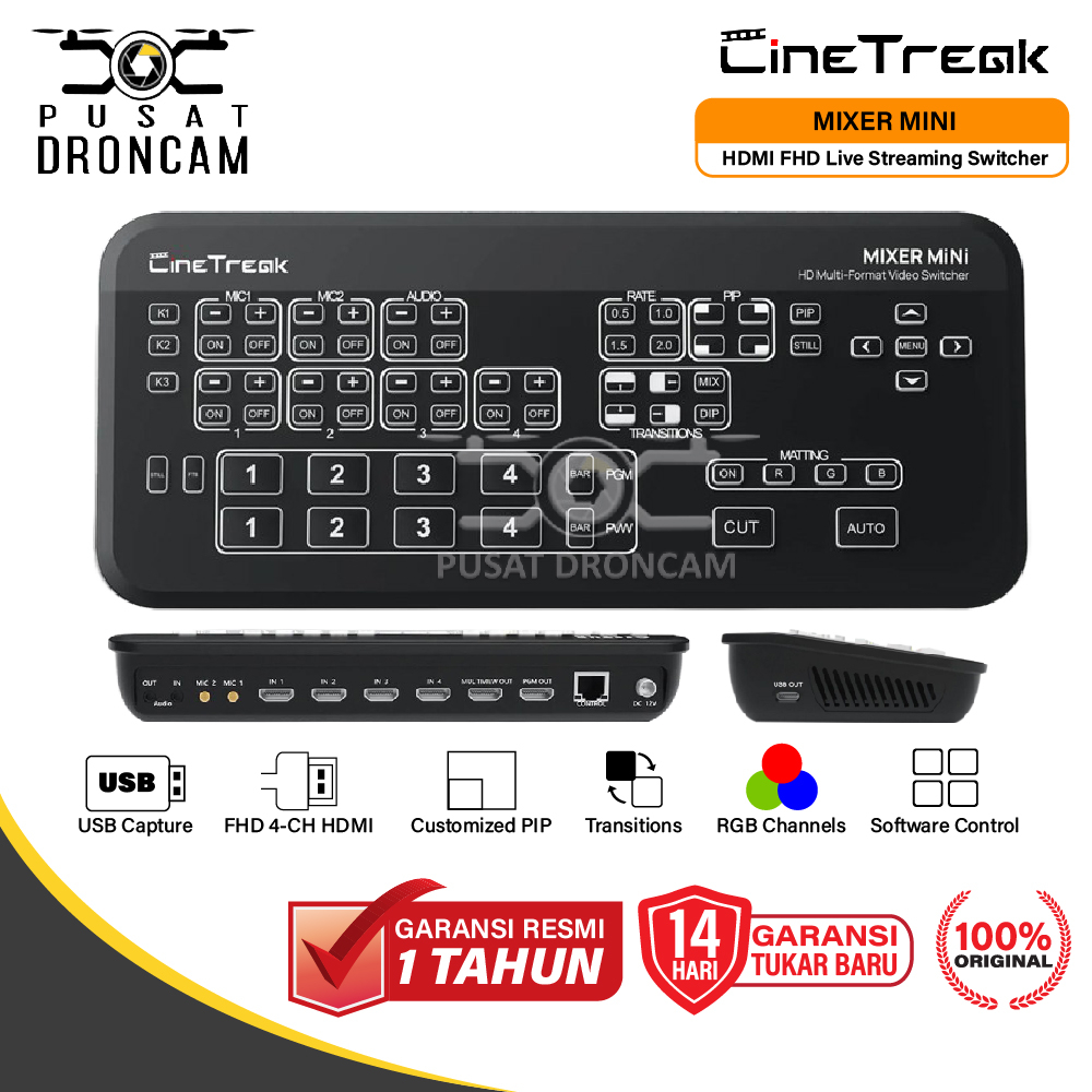 Jual Cinetreak Mixer Mini HDMI FHD Live Video Streaming Switcher ...