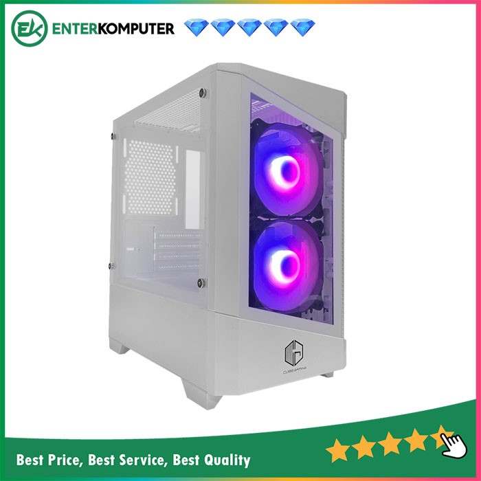 Jual CUBE GAMING LEORIC GLASS WHITE - mATX - SIDE TEMPERED GLASS ...