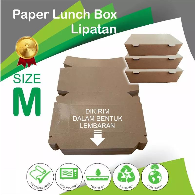 Jual PAPER LUNCH BOX KRAFT - KOTAK MAKAN KERTAS UKURAN M | Shopee Indonesia
