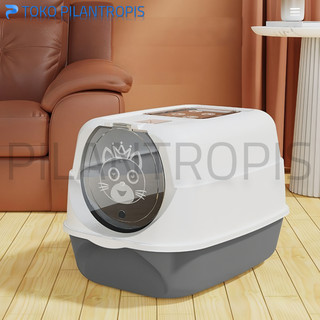 Jual CAT LITTER BOX KUCING BESAR JUMBO TERTUTUP 38X57X41 CM TEMPAT PUP ...