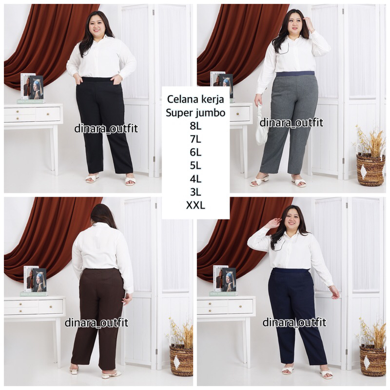 Jual Celana kerja Wanita JUMBO (9L 8L 7L 6L 5L 4L 3L)u | Shopee Indonesia