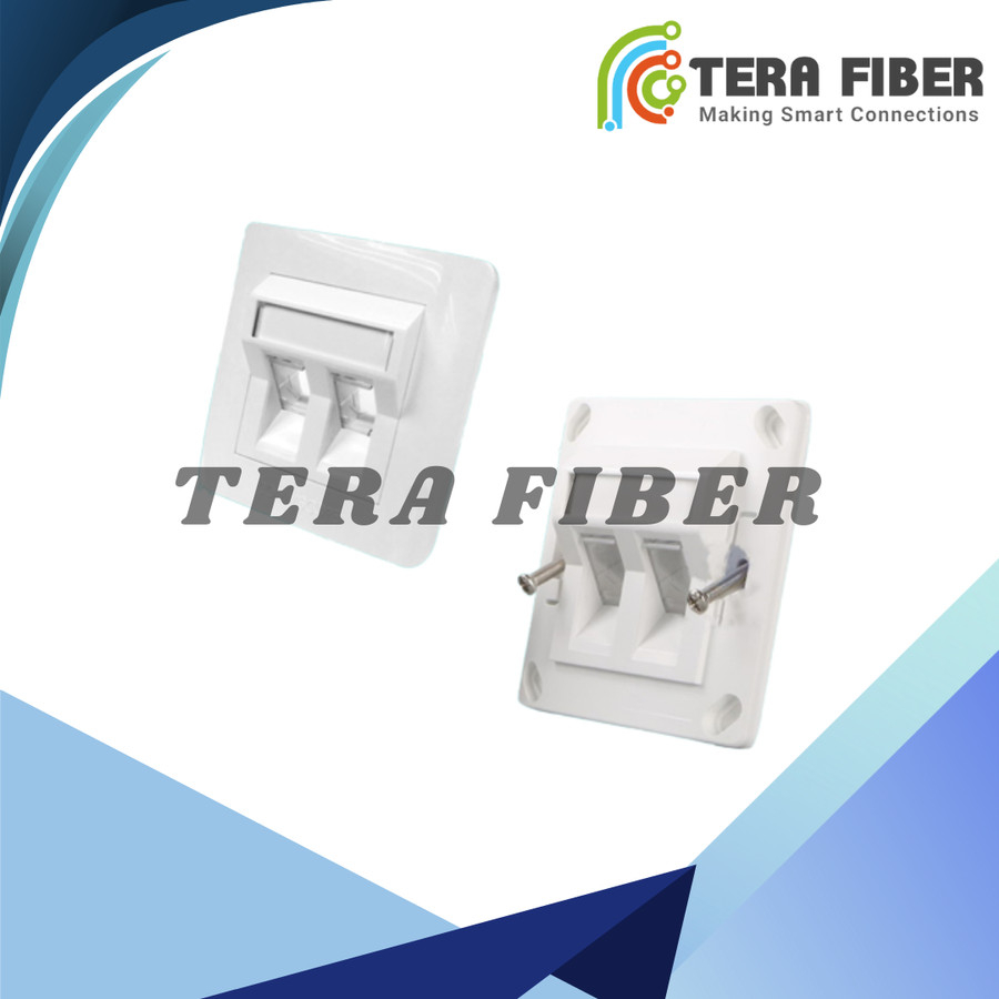 Jual Faceplate Kit Dual Port 2 Hole RJ45 RJ11 Modular Jack AMP ...