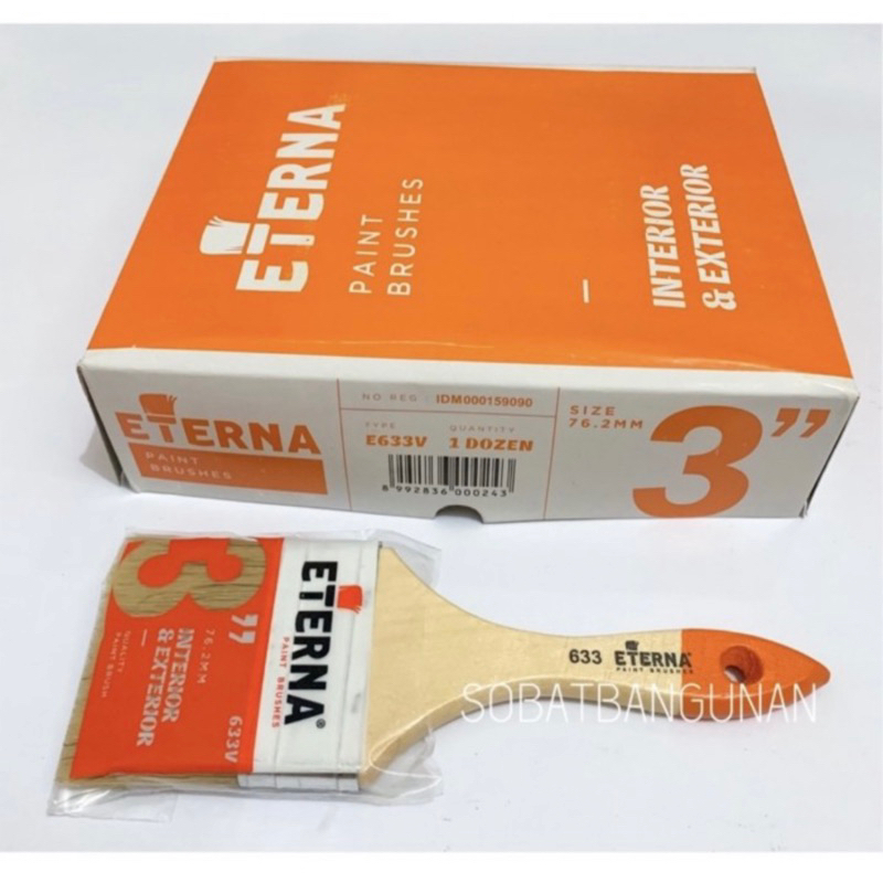 Jual GROSIR KUAS CAT ETERNA 3” INCH / Kuas eterna 3” inch isi 12bj ...