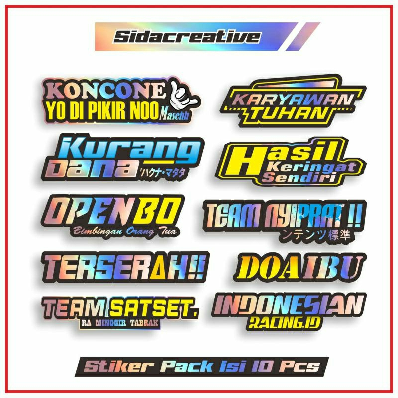 Jual Stiker Motor Stiker Racing Stiker Kata Kata Lucu/Stiker Koper ...