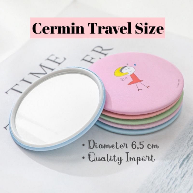 Jual Kaca Cermin Make Up Mini Travelling Motif Kartun Colorful / Cermin ...