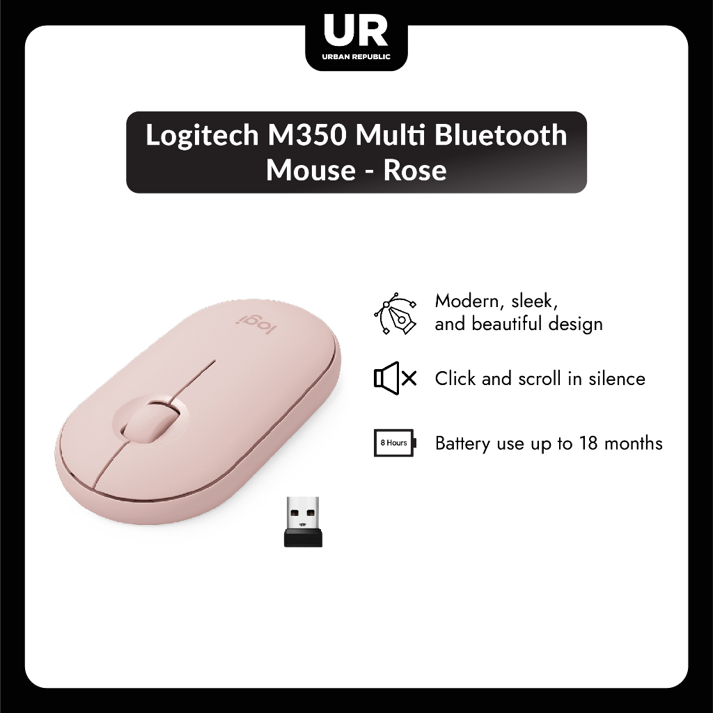 Jual Logitech M350 Multi Bluetooth Mouse - Rose | Shopee Indonesia