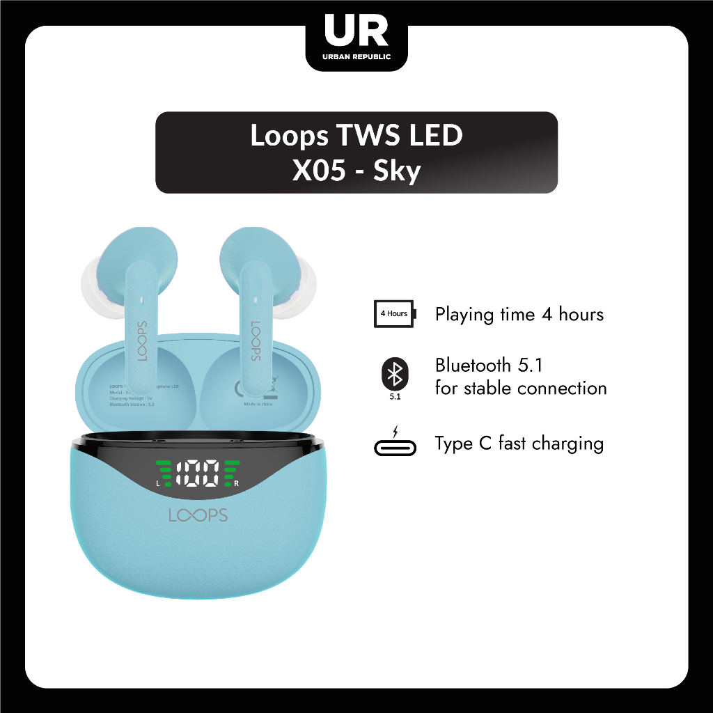 Jual Loops TWS LED X05 - Sky | Shopee Indonesia