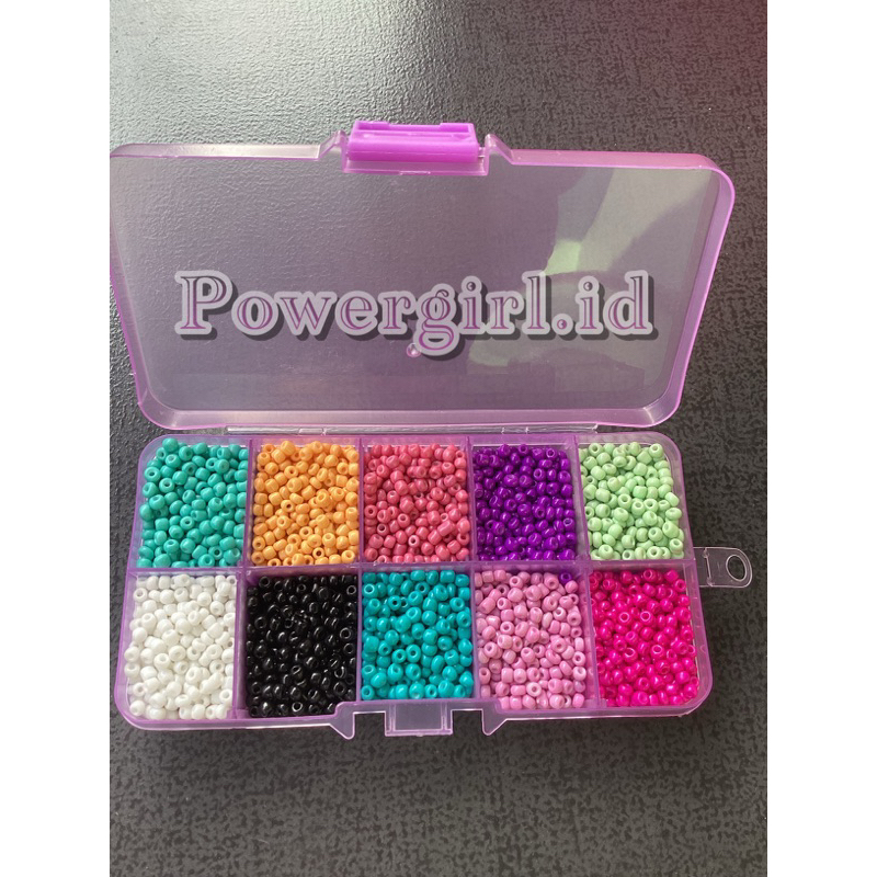 Jual 10warna manik manik ukuran 8/o / 3mm | Shopee Indonesia