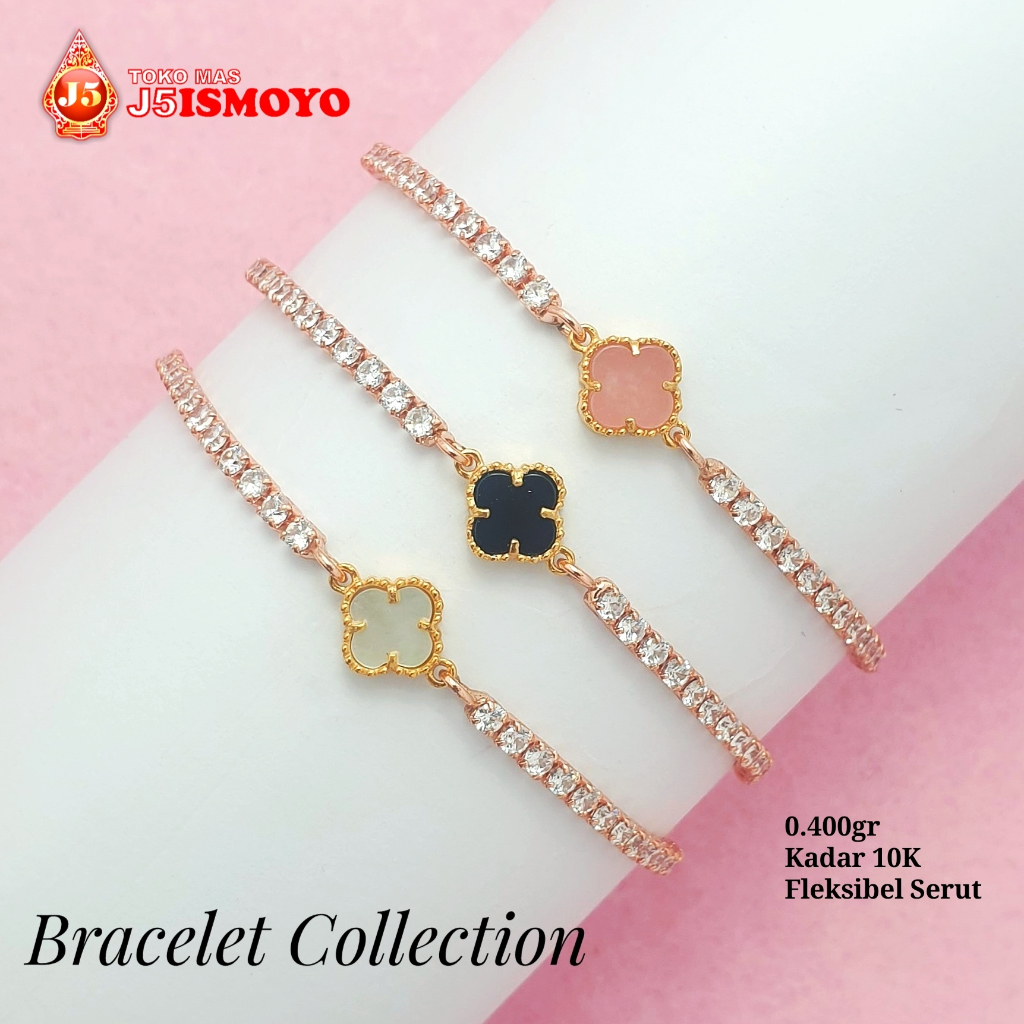 Jual Gelang Tali Serut Kombinasi Emas Clover J5 Ismoyo | Shopee Indonesia