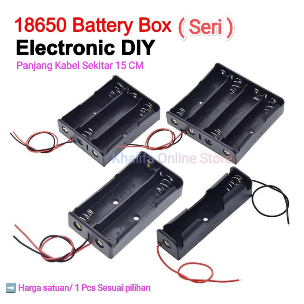 Jual DIY Tempat Holder Box Casing Case Baterai Batre Battery 18650 Seri ...