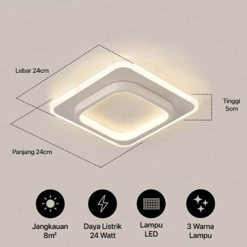 Jual Lampu Ruang Tamu Hias LED Minimalis Smartclick HX003 Ceiling Lamp | Shopee Indonesia