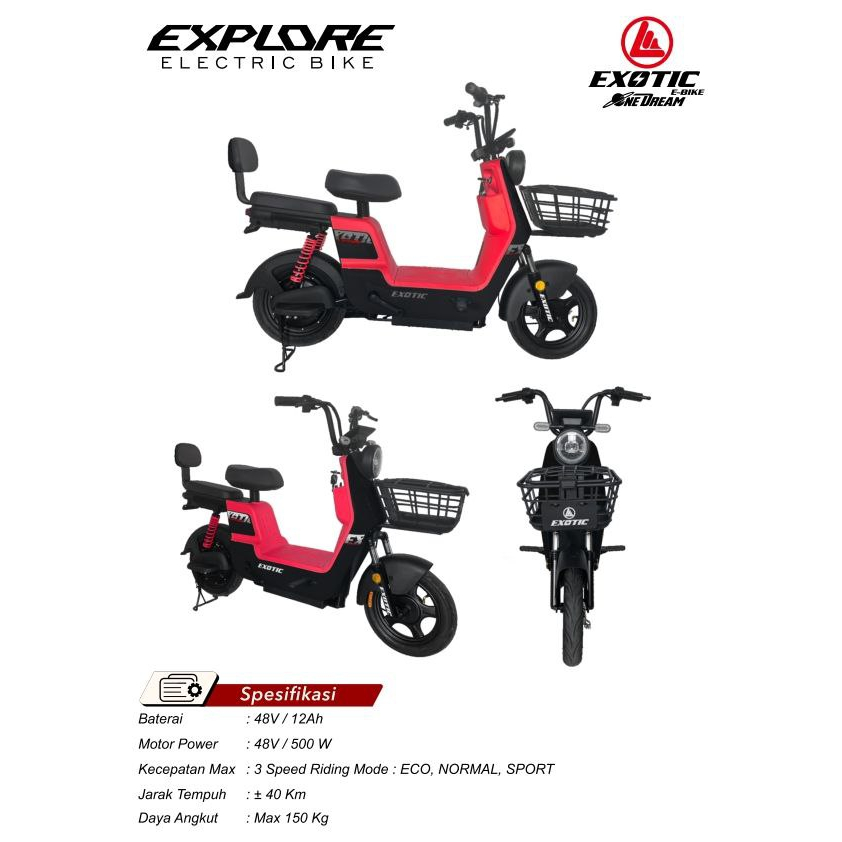 Jual Sepeda Listrik EXOTIC EXPLORE 500 Watt Electric E Bike | Shopee ...