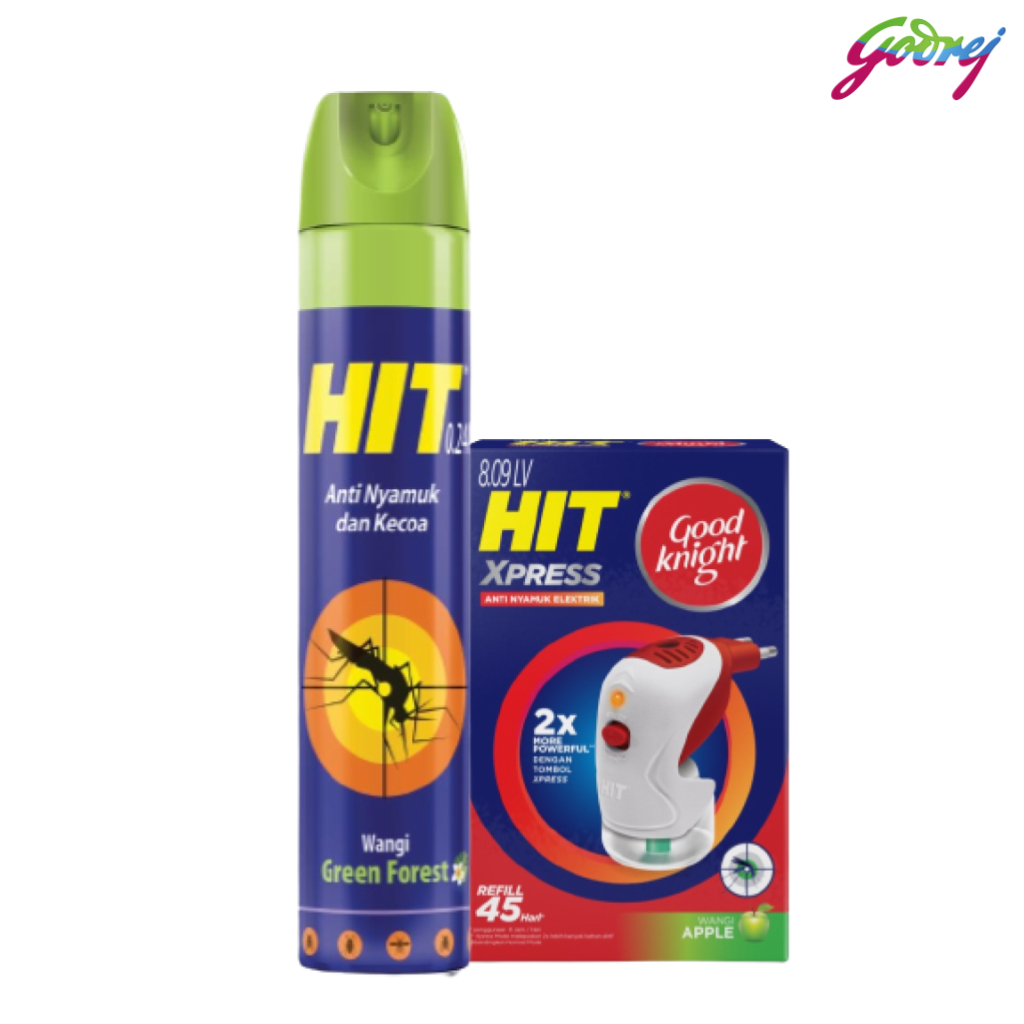 Jual HIT Aerosol Green Forest 600+75ml Free Hit Good Knight Xpress Set ...
