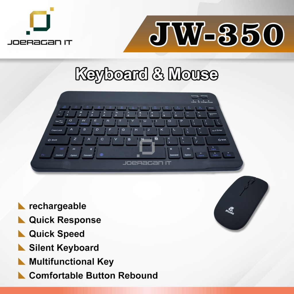 Jual Keyboard + Mouse JW-350 JEQANG WiFi+Rechargeable | Shopee Indonesia