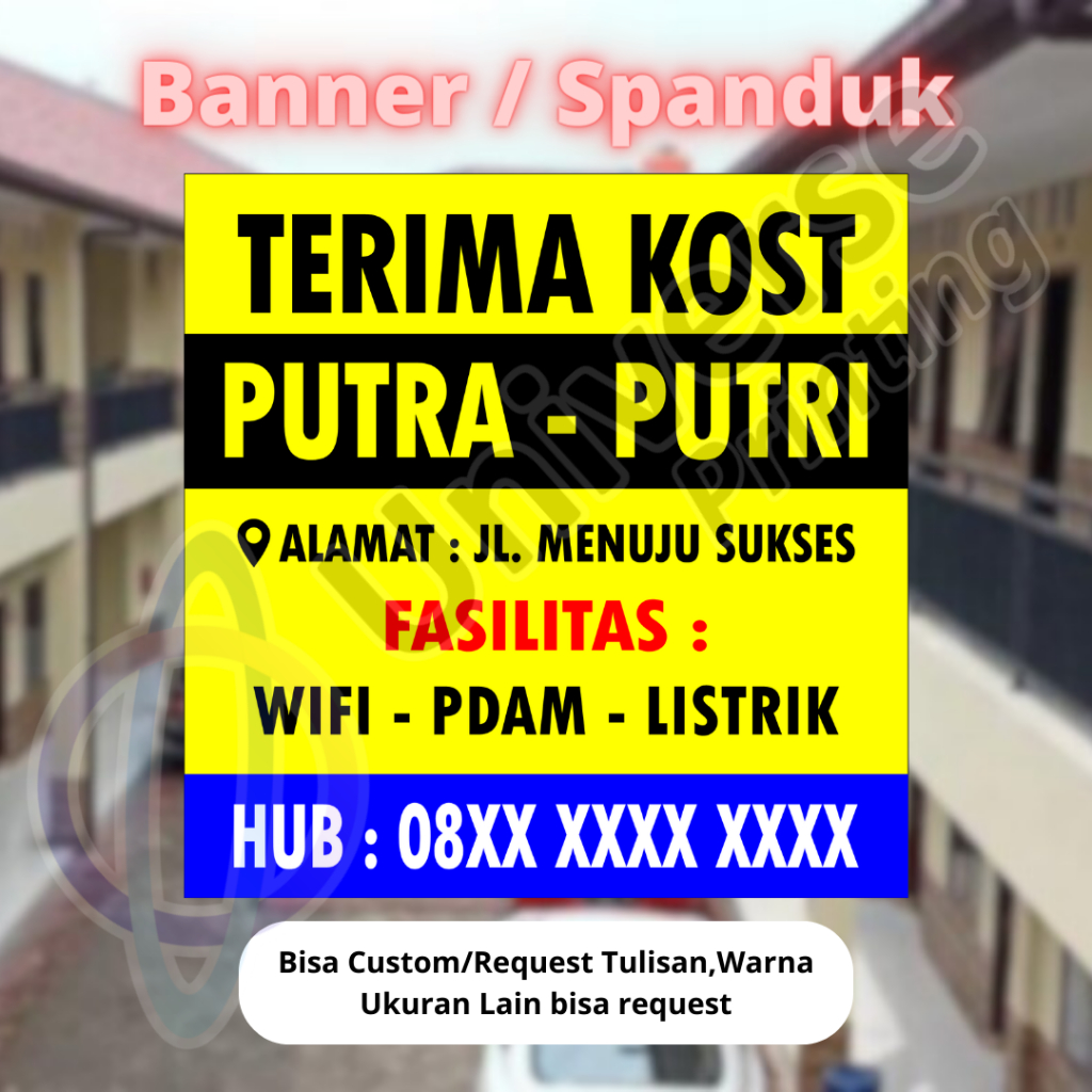 Jual Cetak Spanduk Kost Putri Kos Putra | Shopee Indonesia