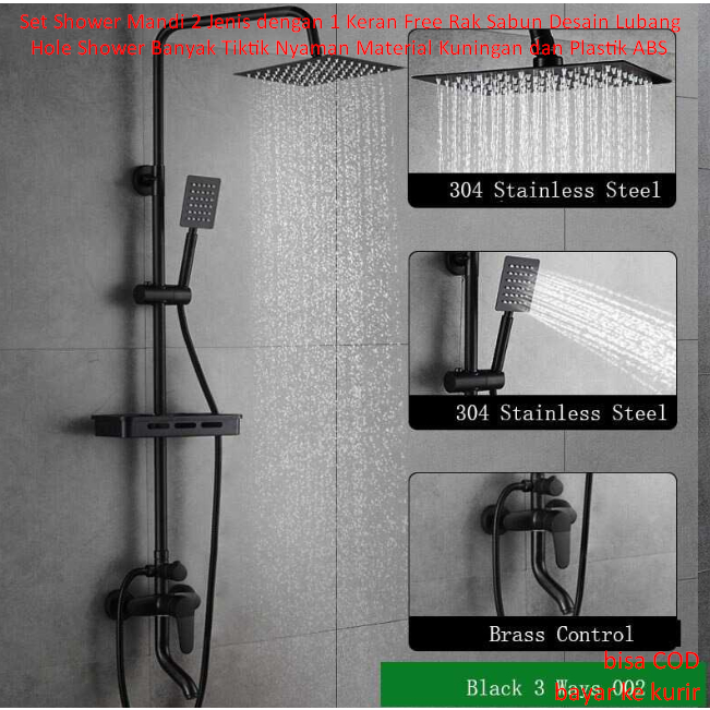 Jual Set Shower Mandi 2 Jenis dengan 1 Keran Free Rak Sabun Desain ...