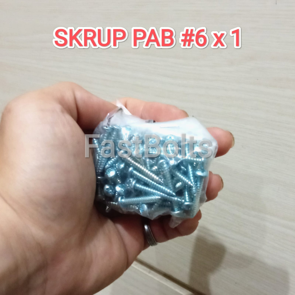 Jual BAUT SKRUP SEKRUP PAB FAB 6 x 1 isi 100pcs | Shopee Indonesia
