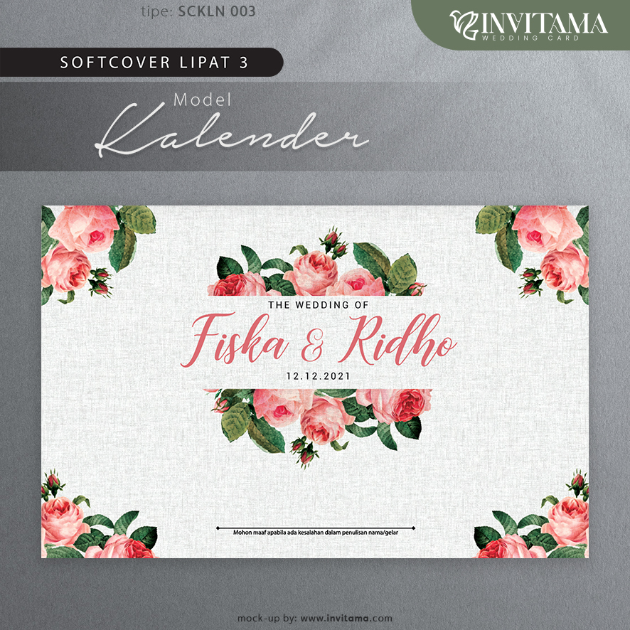Jual Undangan Pernikahan Kalender Softcover Lipat 3 Aesthetic Unik ...