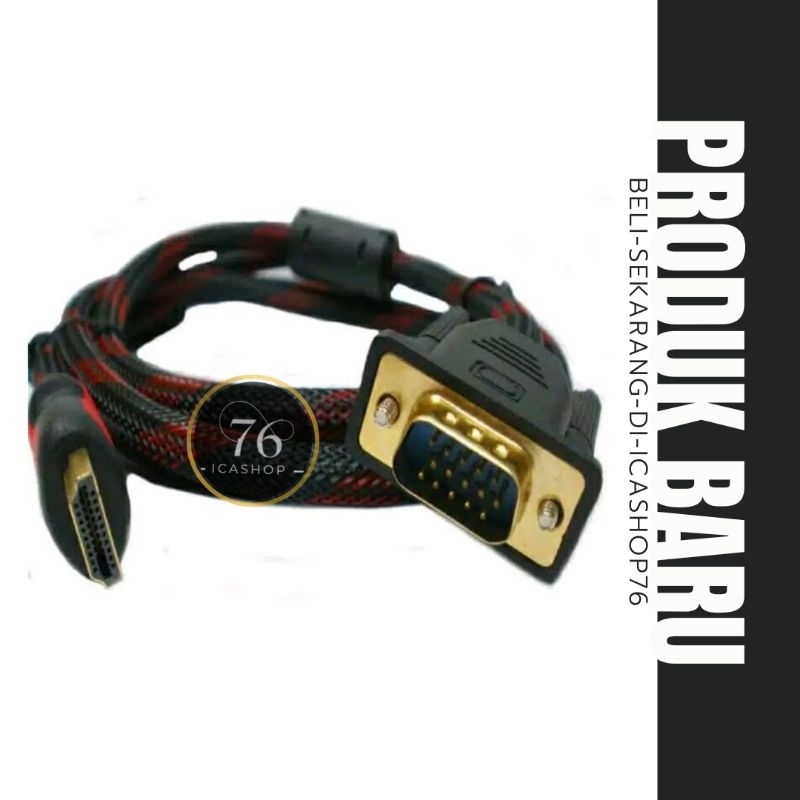 Jual KABEL HDMI male TO VGA (RGB) male pasif 1.5Meter | Shopee Indonesia