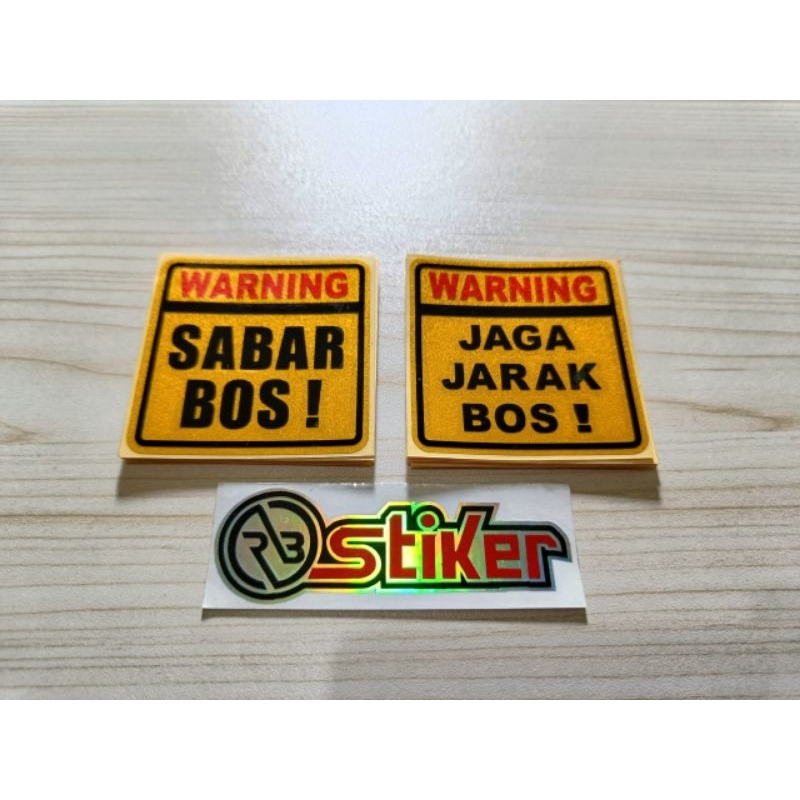Jual Stiker warning jaga jarak bos sticker motor cutting | Shopee Indonesia