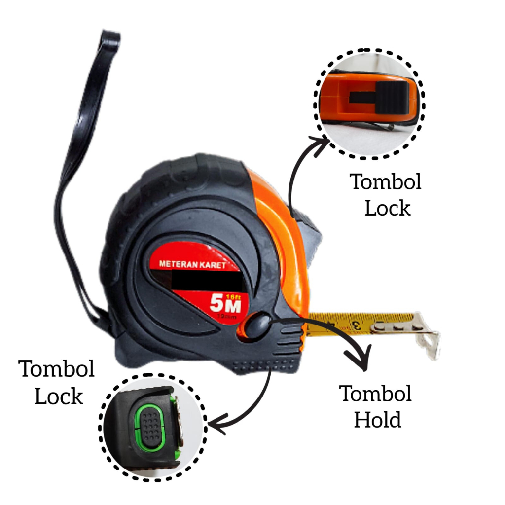 Jual Meteran Karet 7,5 meter Alat Ukur Tanah Bangunan Meteran Serbaguna ...
