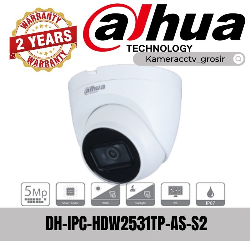 Jual IP CAMERA 5MP DAHUA INDOOR DH-IPC-HDW2531TP-AS-S2 | Shopee Indonesia