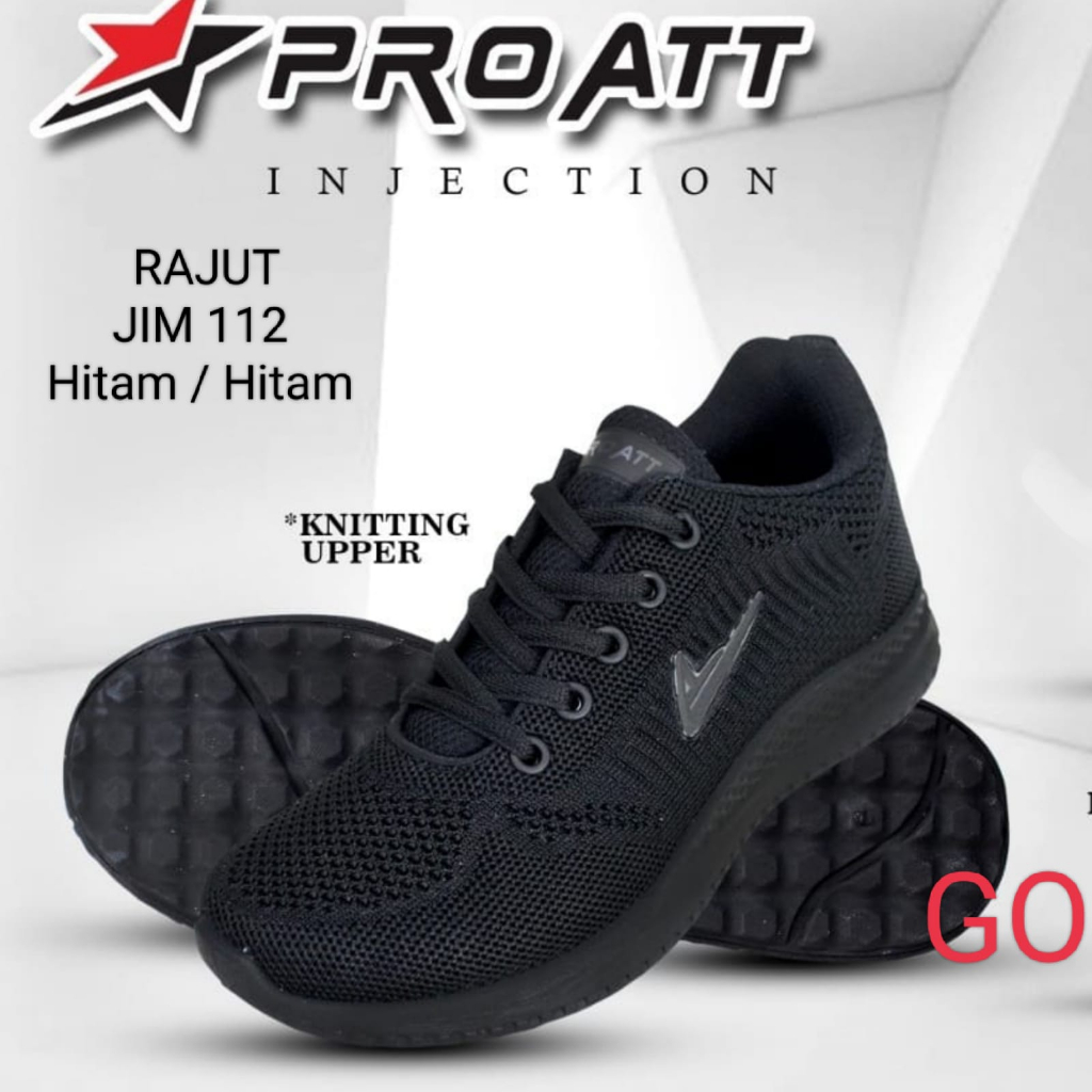 Jual ago PRO ATT Sepatu RAJUT sekolah hitam Sepatu PRO ATT JIM 112 Sepatu sneakers casual sport ...