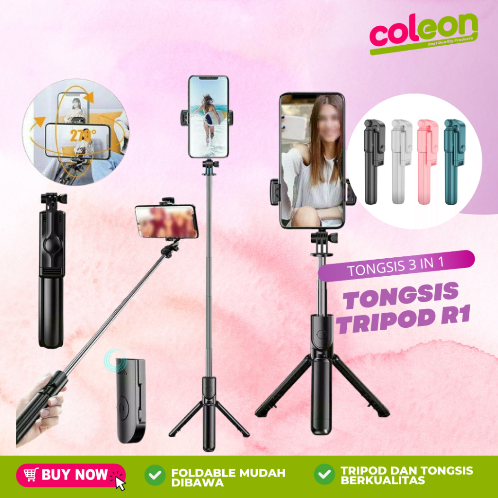 Jual Tripod Tongsis Bluetooth Remot Selfie Stick With Led Flash Fill Light Tongkat Handphone ...