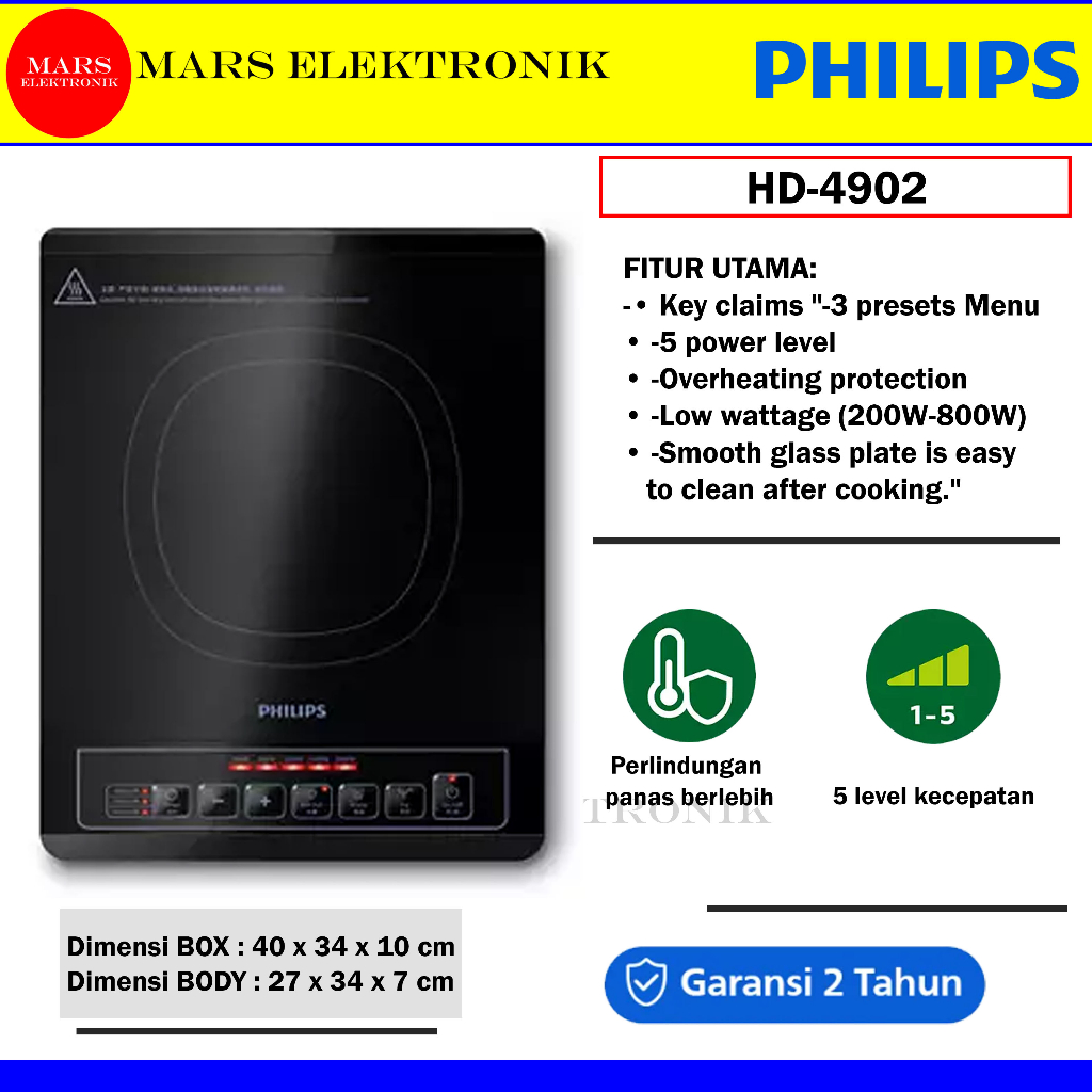 Jual PHILIPS INDUCTION COOKER HD-4902 - KOMPOR LISTRIK / KOMPOR INDUKSI ...