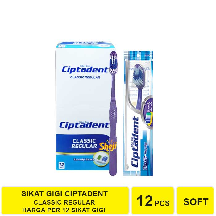 Jual SIKAT GIGI CIPTADENT CLASSIC REGULAR SOFT ISI 12 PCS (GS) | Shopee ...
