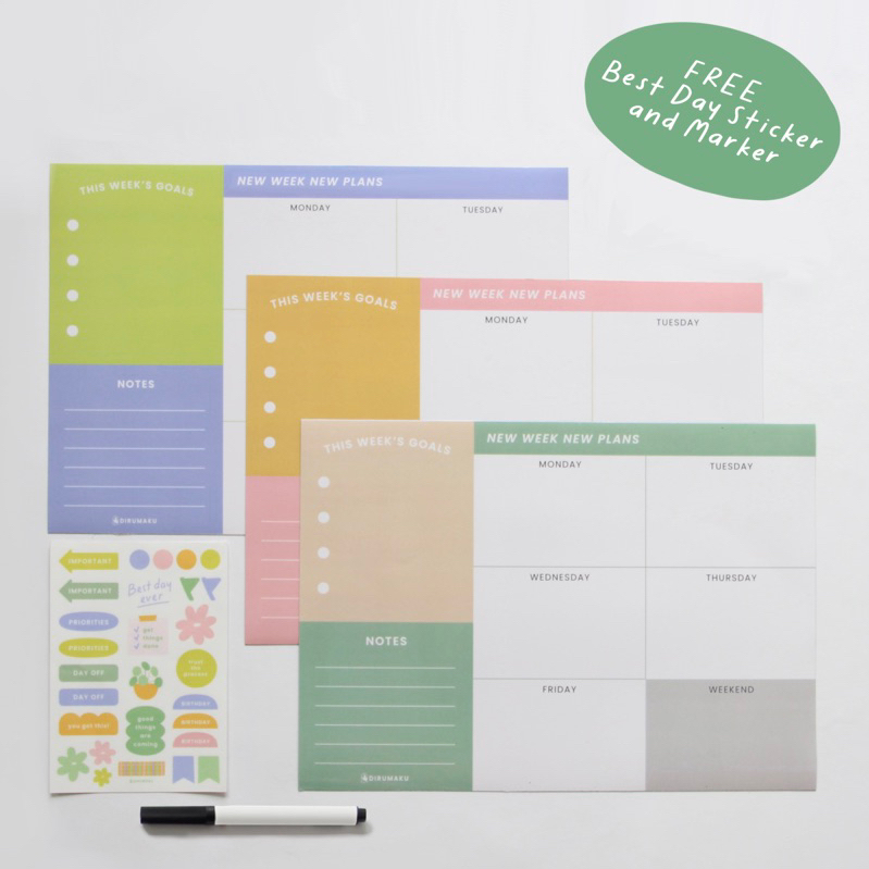 Jual Magnetic Weekly Planner - Simple Days Collection | Shopee Indonesia