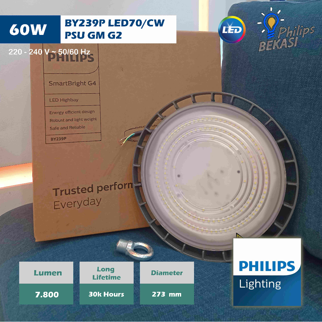 Jual Philips Lampu Industri Highbay BY239P 60W LED70 PSU GM G2 | Shopee ...