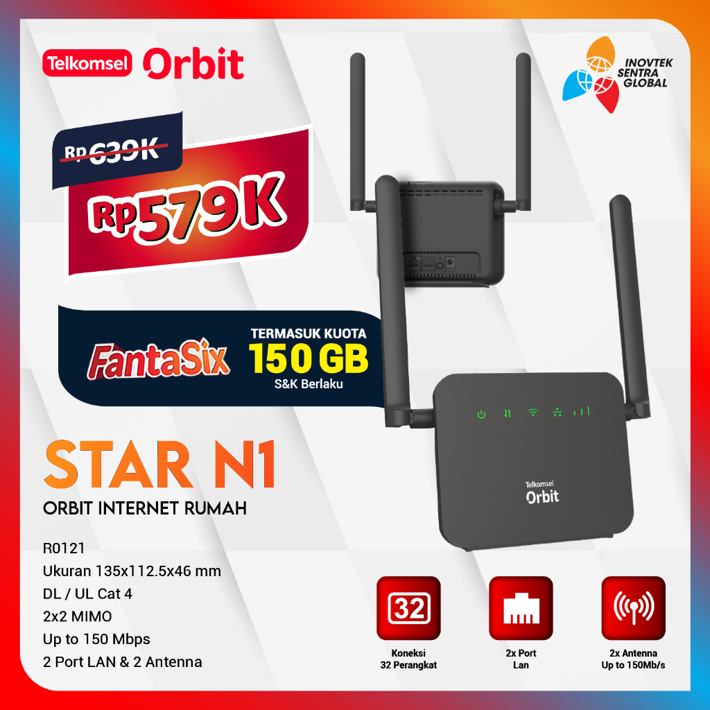 Jual Telkomsel Orbit Star N1 / N2 Home Router Modem Wifi 4G Free Bonus Data | Shopee Indonesia