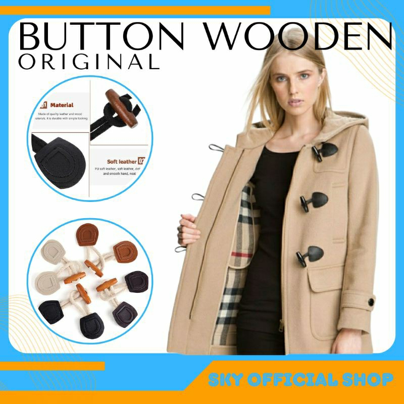 Jual Kancing Kimtan Tanduk Variasi Tali 2 Lubang Wooden Button Toggle 2 ...