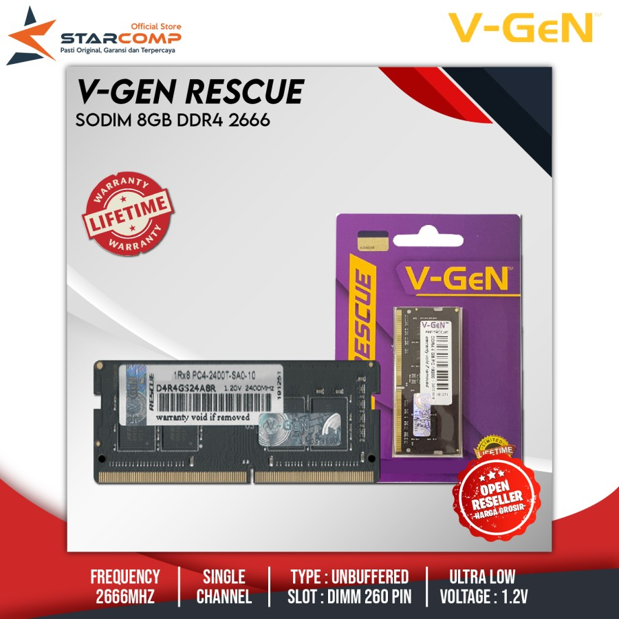 Jual RAM V-Gen DDR4 2666MHZ 4GB 8GB Rescue - VGEN Memory Sodimm untuk ...