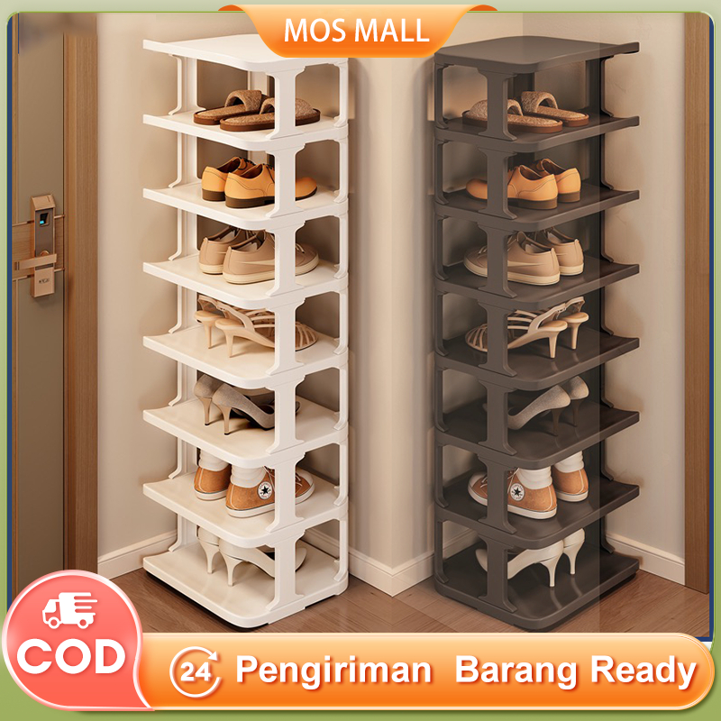 Jual 【Gratis Ongkir】MOSMALL Rak Sepatu Susun Tertutup Rak Sepatu ...