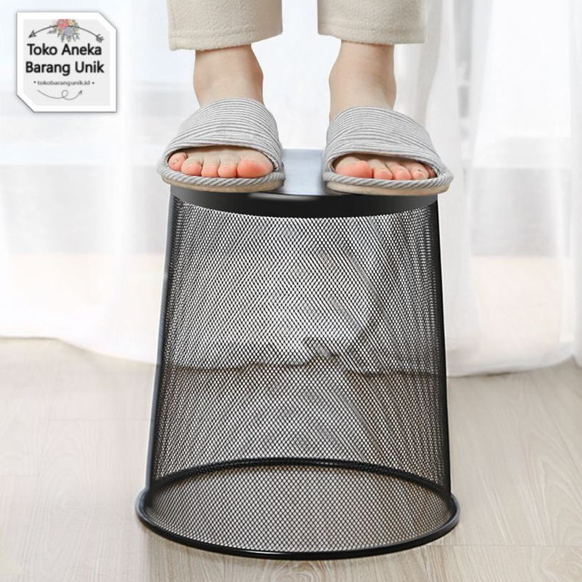 Jual Tempat Sampah Jaring Besi Tong Keranjang Bulat Metal Trash Bin ...