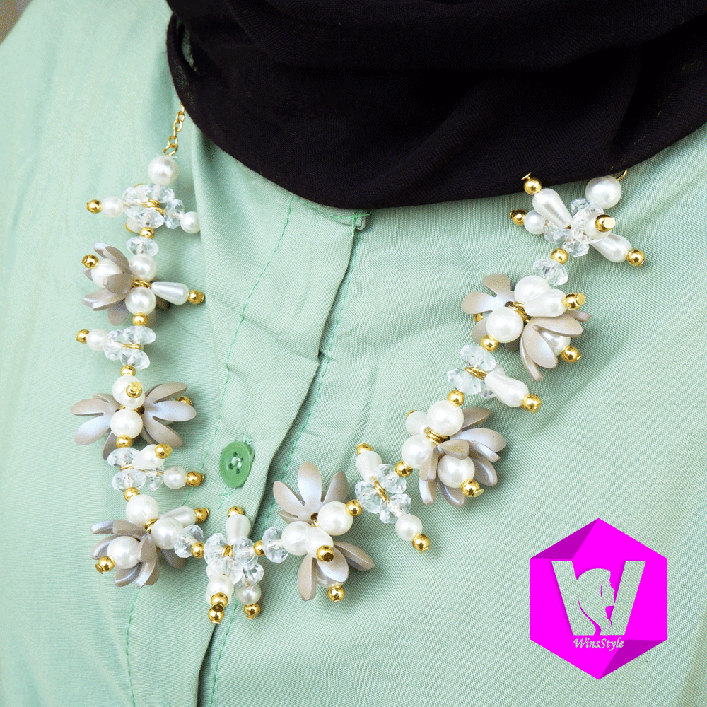 Jual Premium Kristal Beads Necklace Kalung Hijab Daily Fashion Mahkota ...