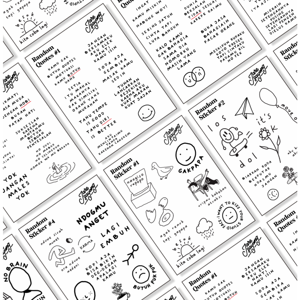 Jual JARESAYANG Sticker Sheet / Stiker Kiss Cut Desain Quote Ilustrasi ...