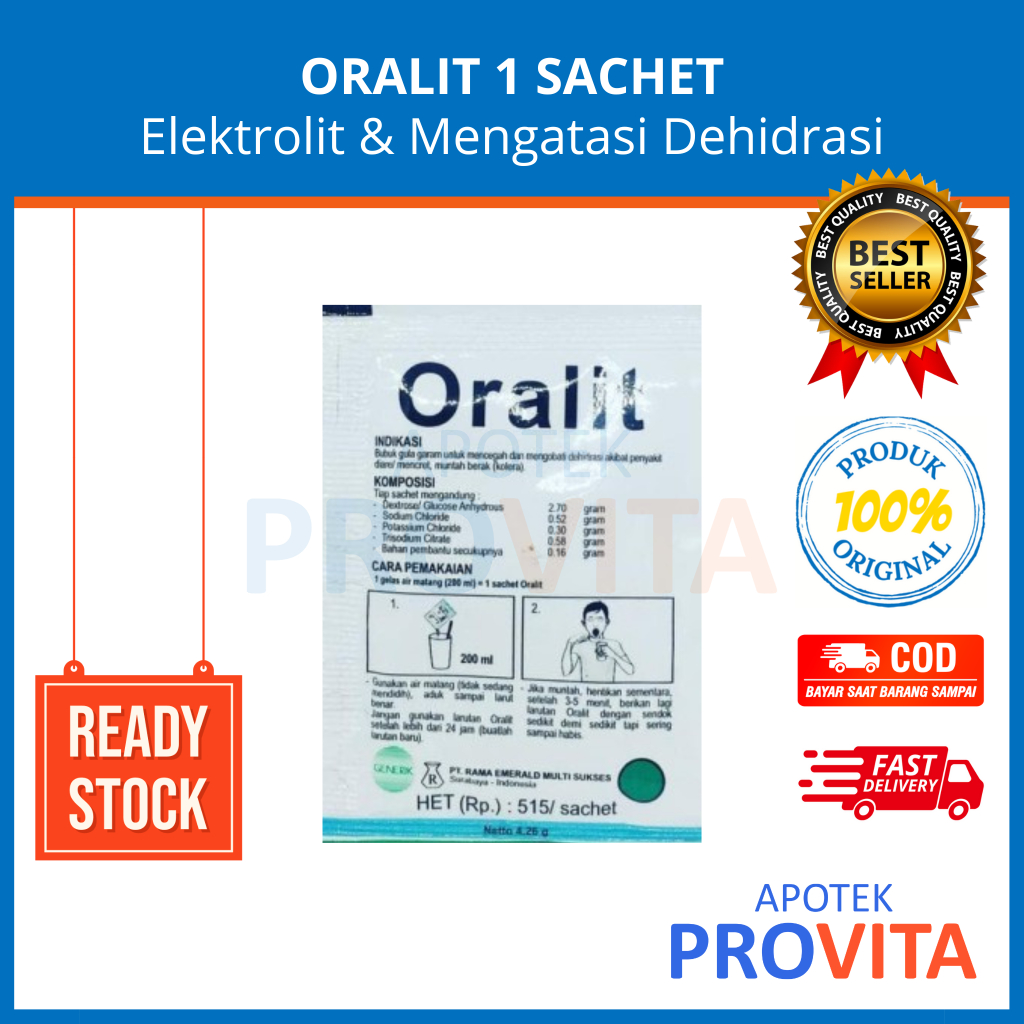 Jual ORALIT 1 SACHET - Elektrolit, Mencegah & Mengobati Dehidrasi ...