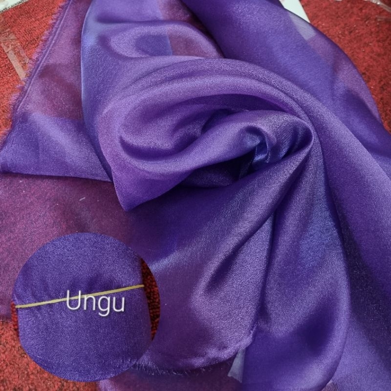 Jual kain organza pasir/crinkle metalik/sparle gliter/organza crystal ...