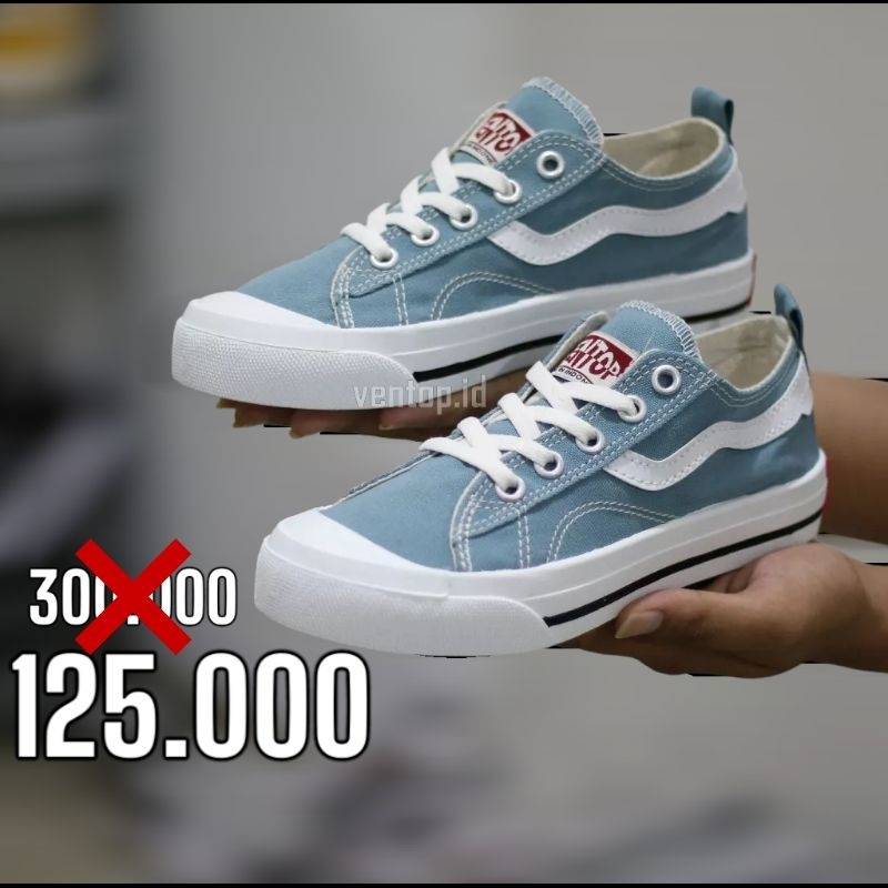 Jual VENTOP Sepatu Kasual Sekolah Sneakers Warrior Basic Low Biru Cyan ...