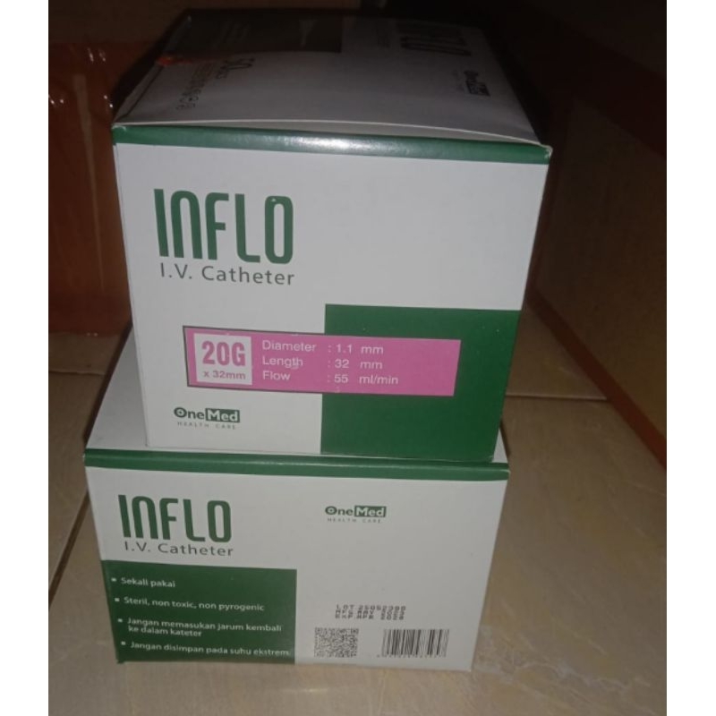 Jual INFLO 18G 20G 22G 24 G/I.V CATHE~TER INFLO BOX 50 PCS | Shopee ...