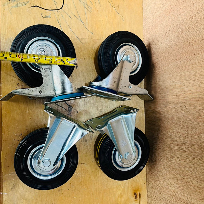 Jual Roda rem karet 5 inch 1 set roda troly / roli / scaffolding ...