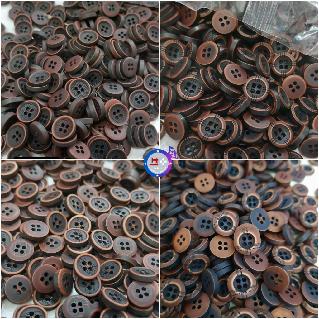 Jual Kancing Baju Kemeja 144 Pcs 9mm dan 11mm Model Kayu | Shopee Indonesia