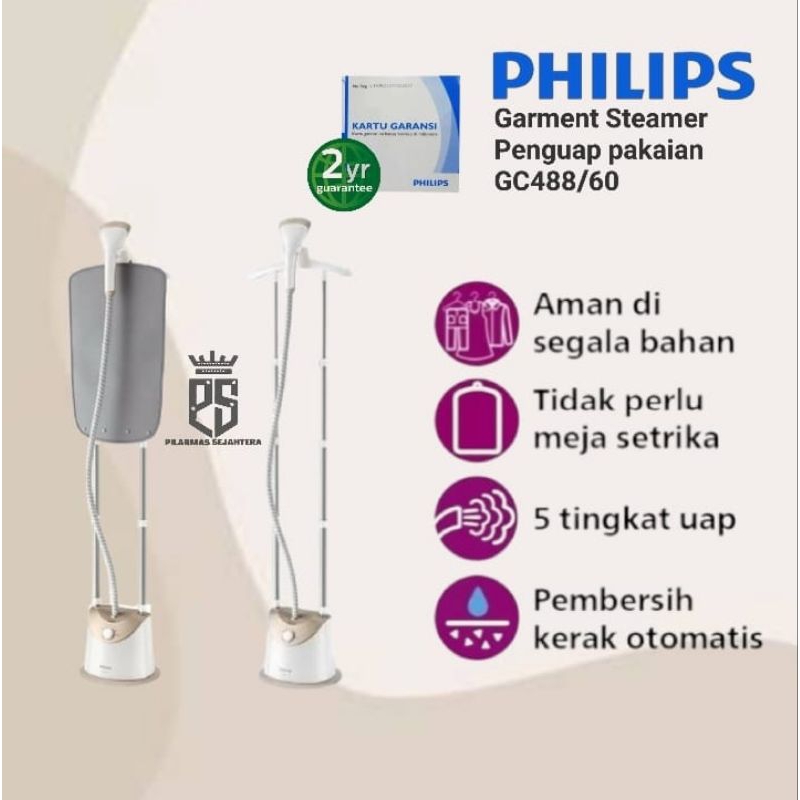 Jual Setrika uap PHILIPS Garment steamer GC488 Standing steamer GC 488/ ...